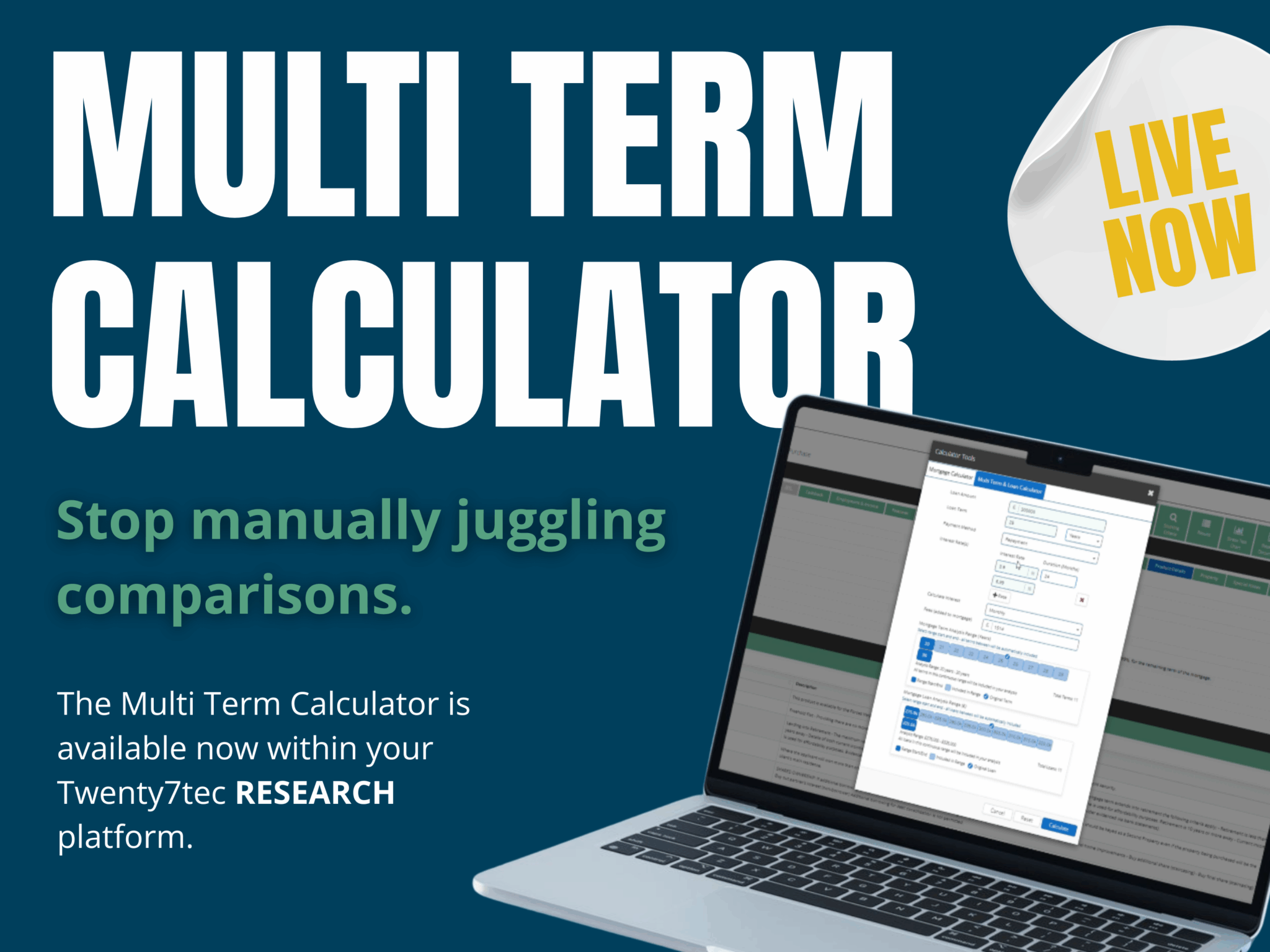 Multi Term Calculator now available in RESEARCH - Twenty7tec